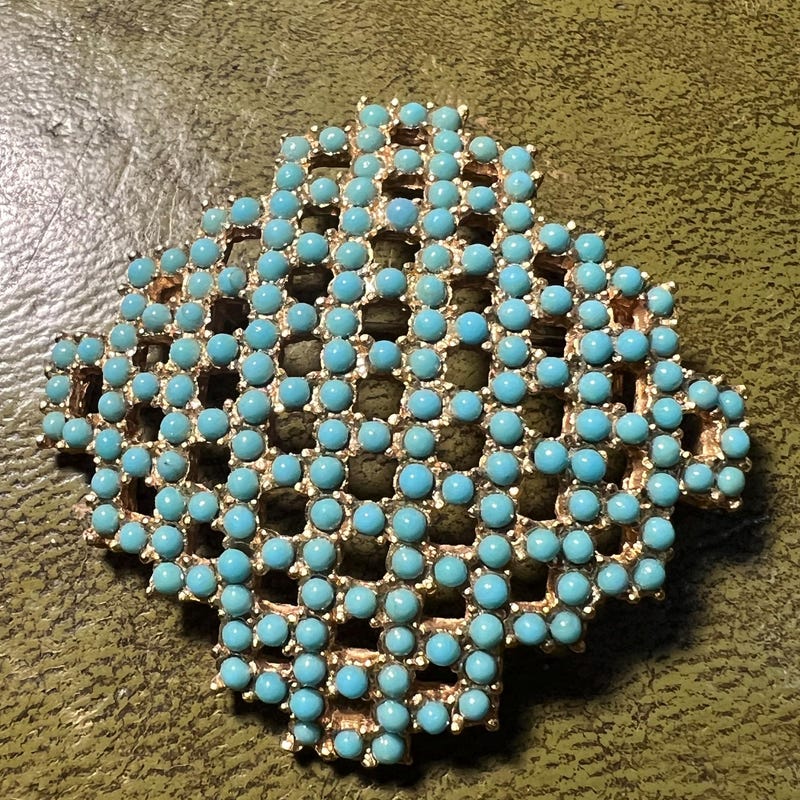 Turquoise Brooch - Etsy