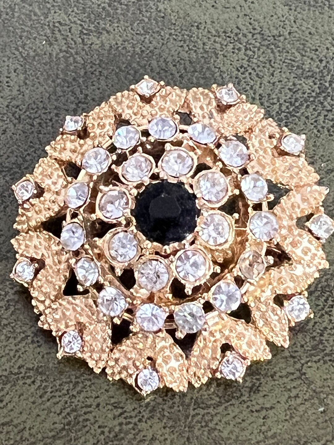 Pretty Metal Glass Brooch One Out - Etsy