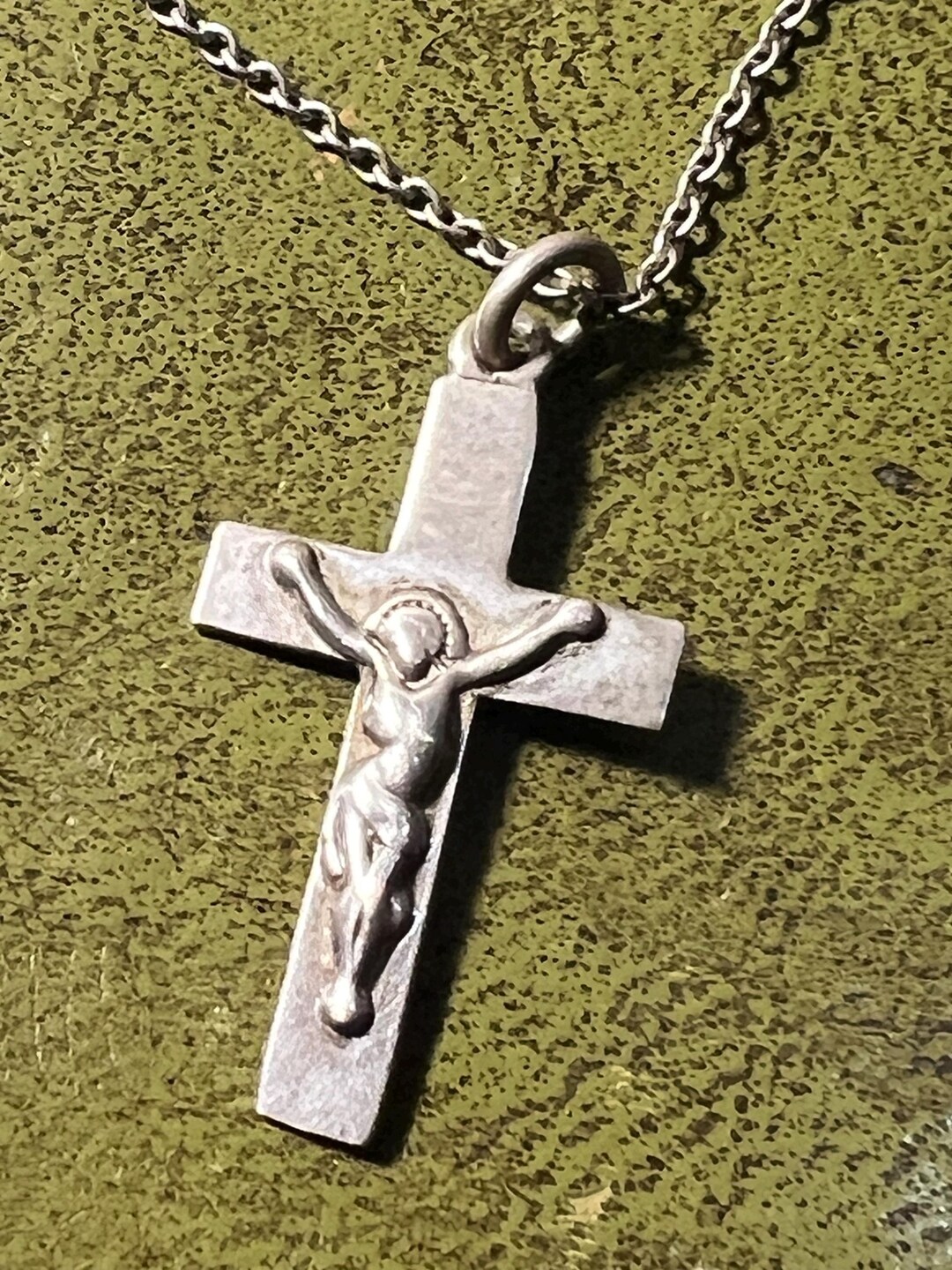 Solid Silver Cross on Chain - Etsy