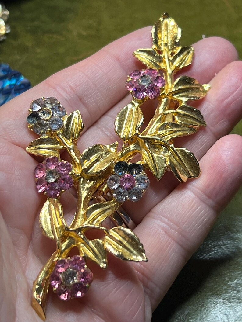 10 Cm Large Metal and Glass Brooch - Etsy