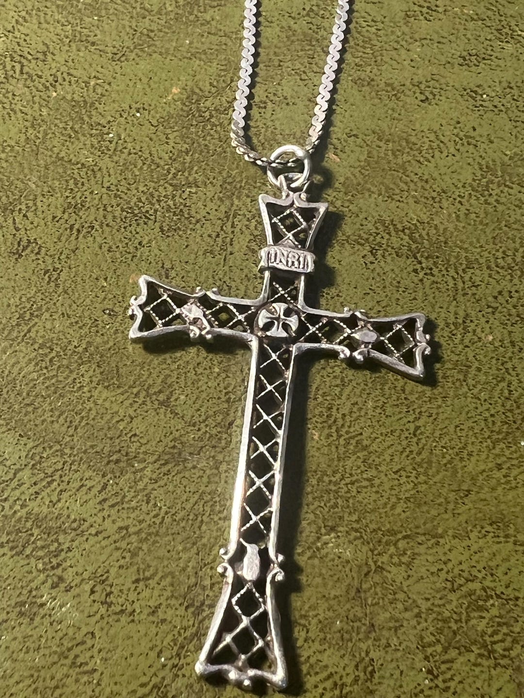 Stunning Solid Silver Cross on Silver Chain - Etsy
