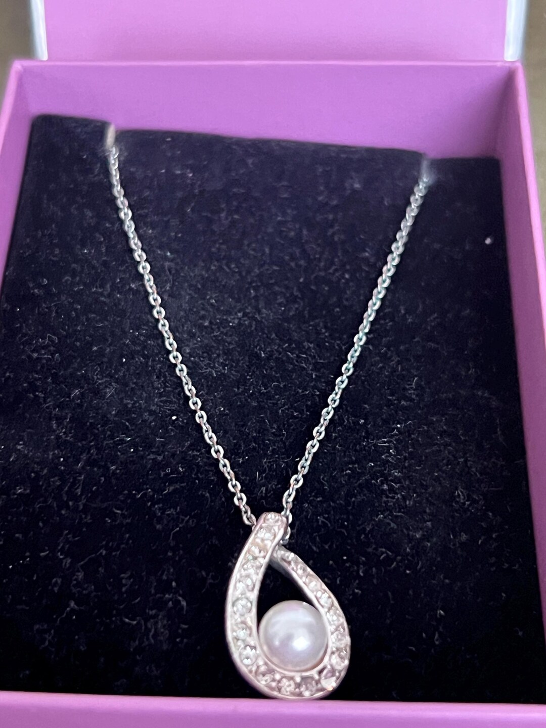 Boxed Jon Richards Pearl Metal and Glass Pendant - Etsy