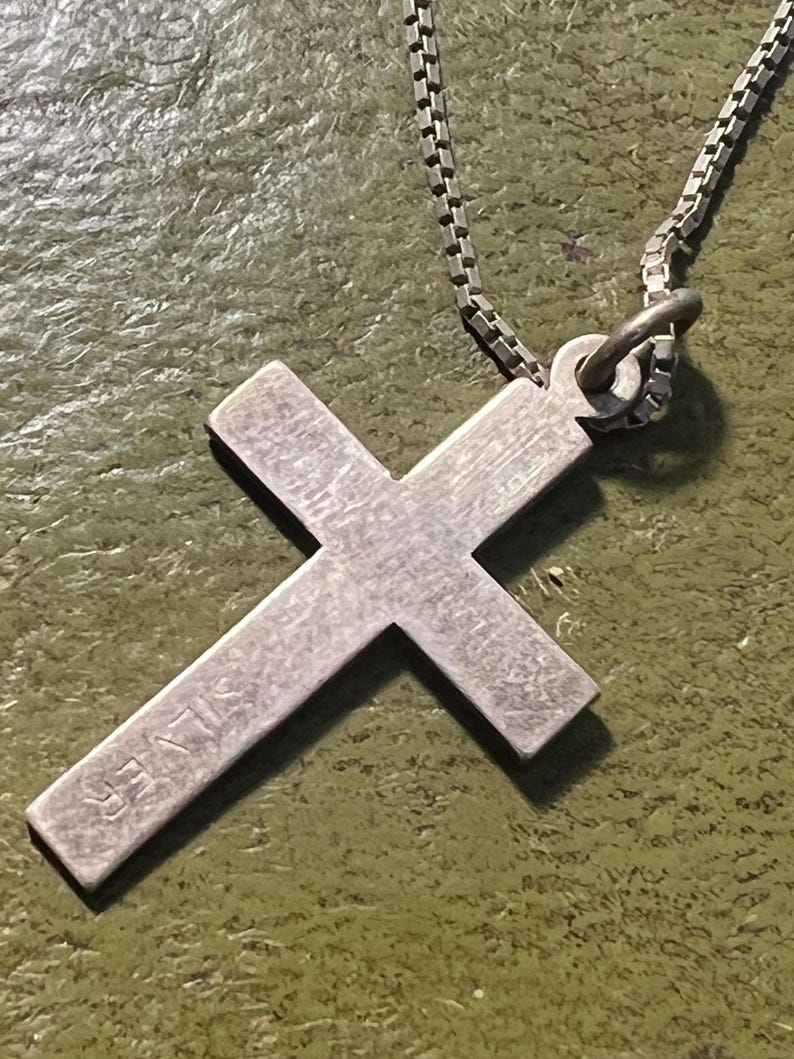 Lovely Solid Silver Cross on Chain - Etsy