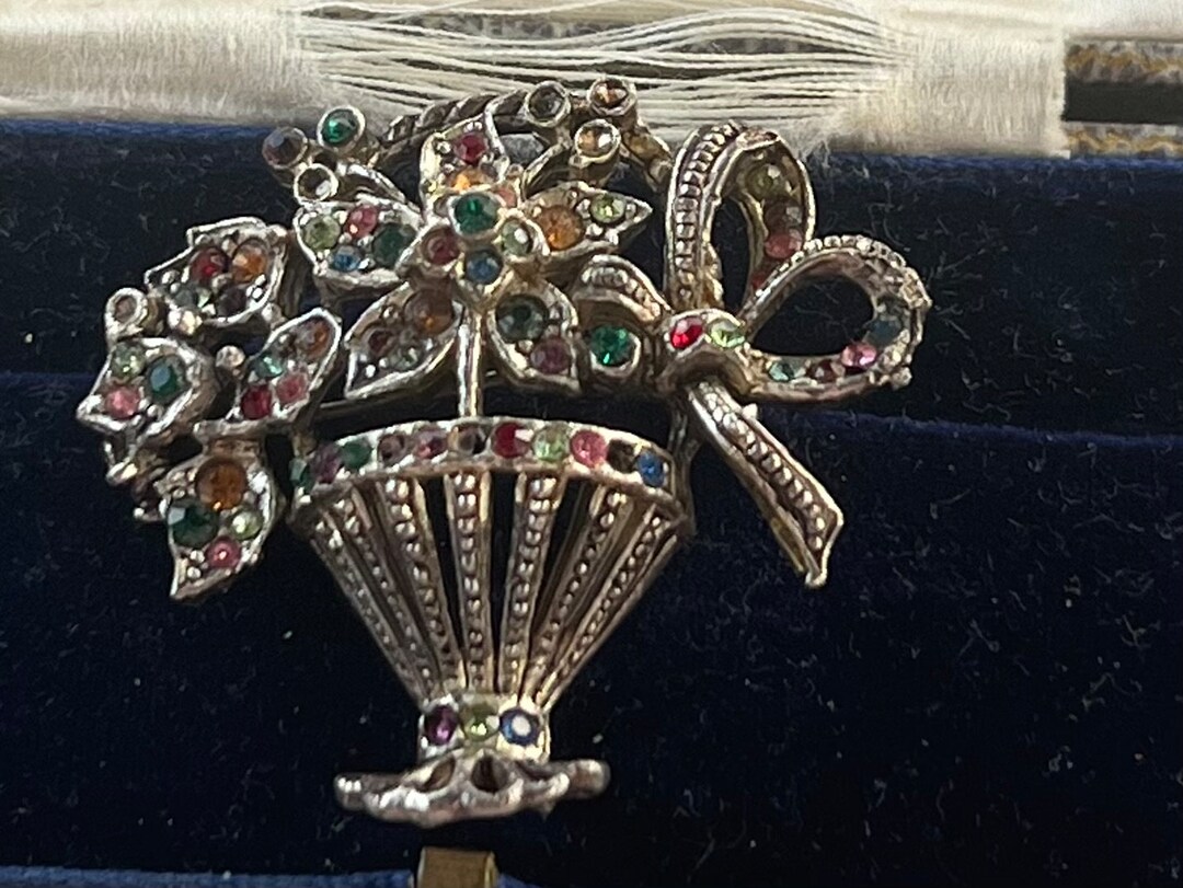 SOLD KAREN Metal and Paste Brooch - Etsy UK