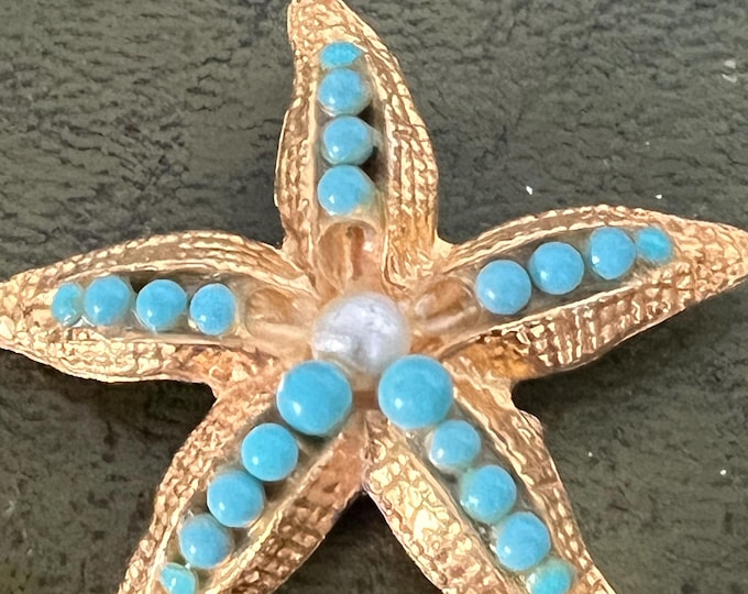 Metal and Turquoise Star Fish - Etsy Australia
