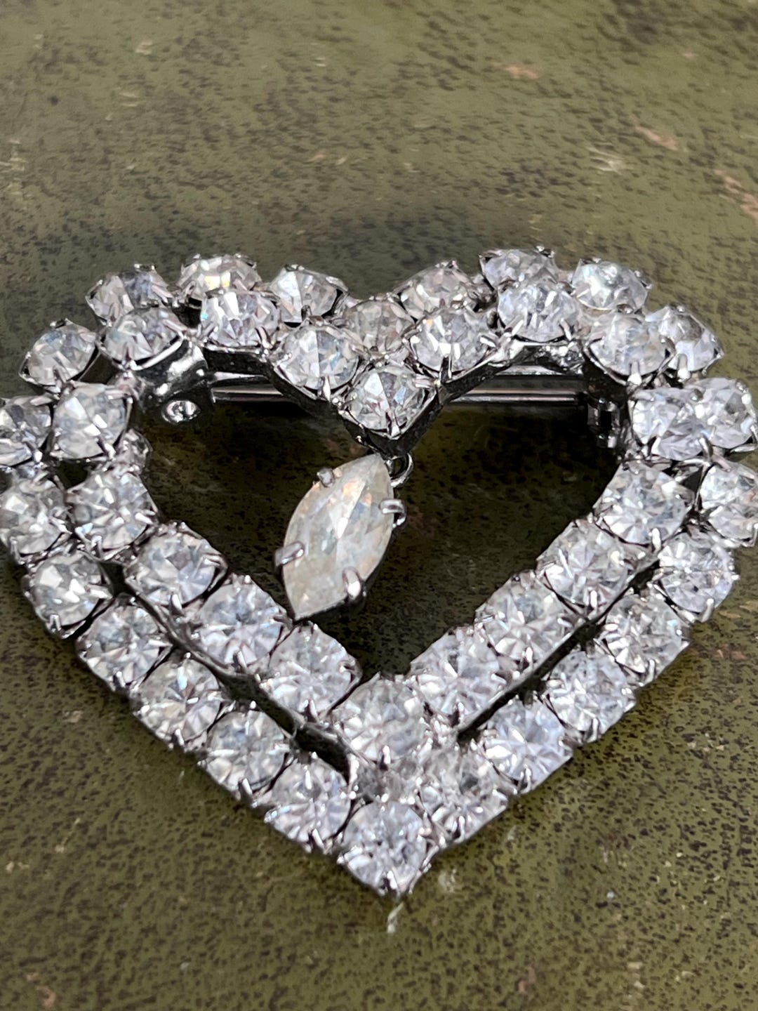 Pretty Metal and Glass Heart - Etsy