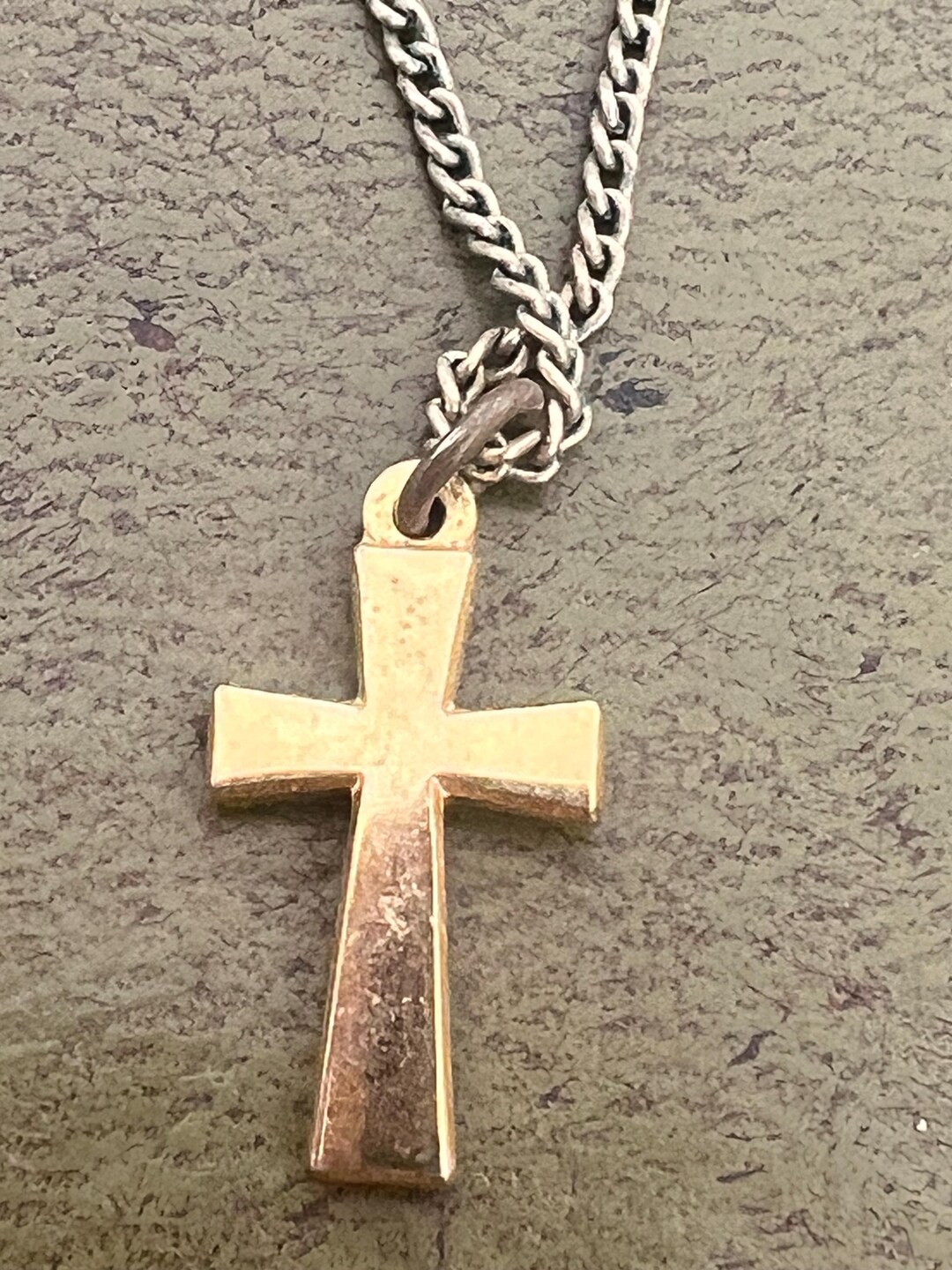 Rolled Gold Cross on Chain - Etsy