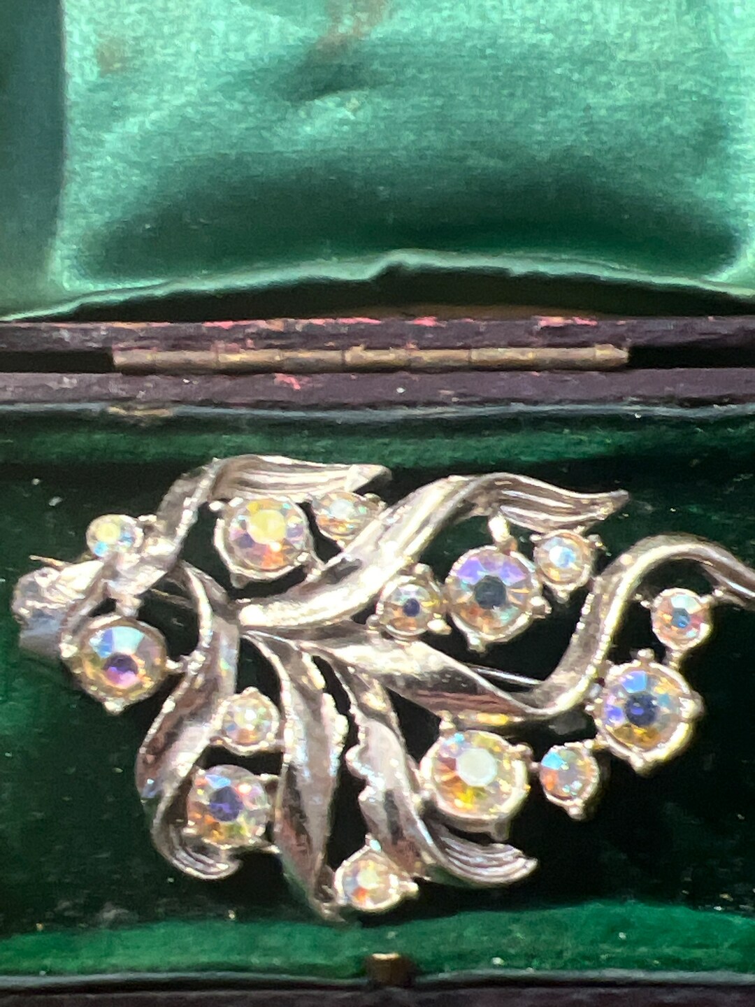 Pretty Metal and Paste Brooch 1950 - Etsy