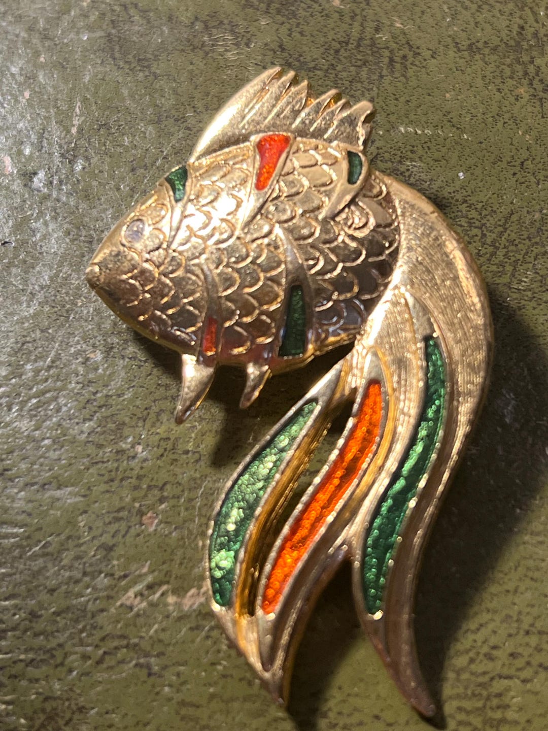 Pretty Metal and Enamel Fish - Etsy