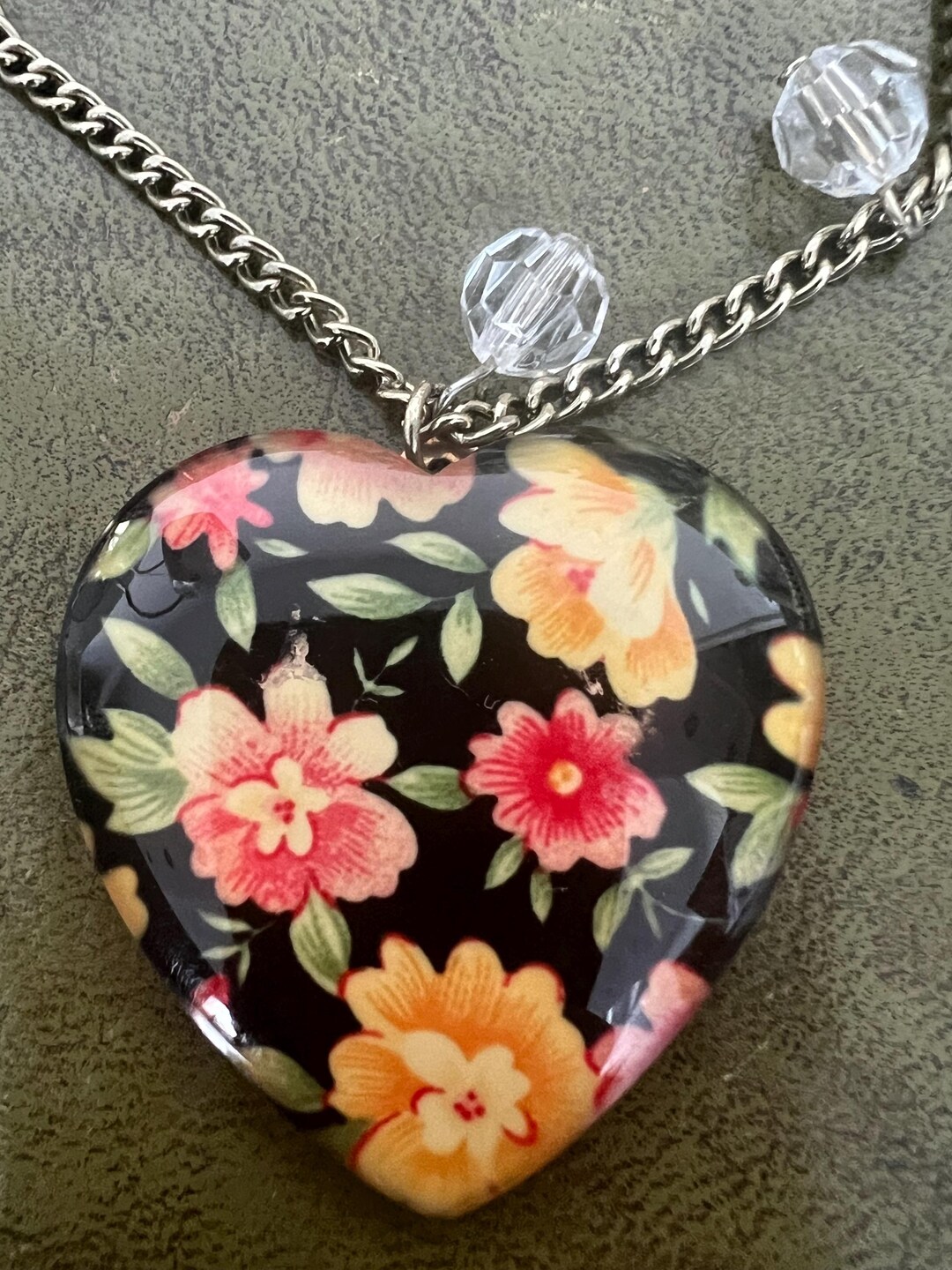 Metal and Resin Pendant - Etsy