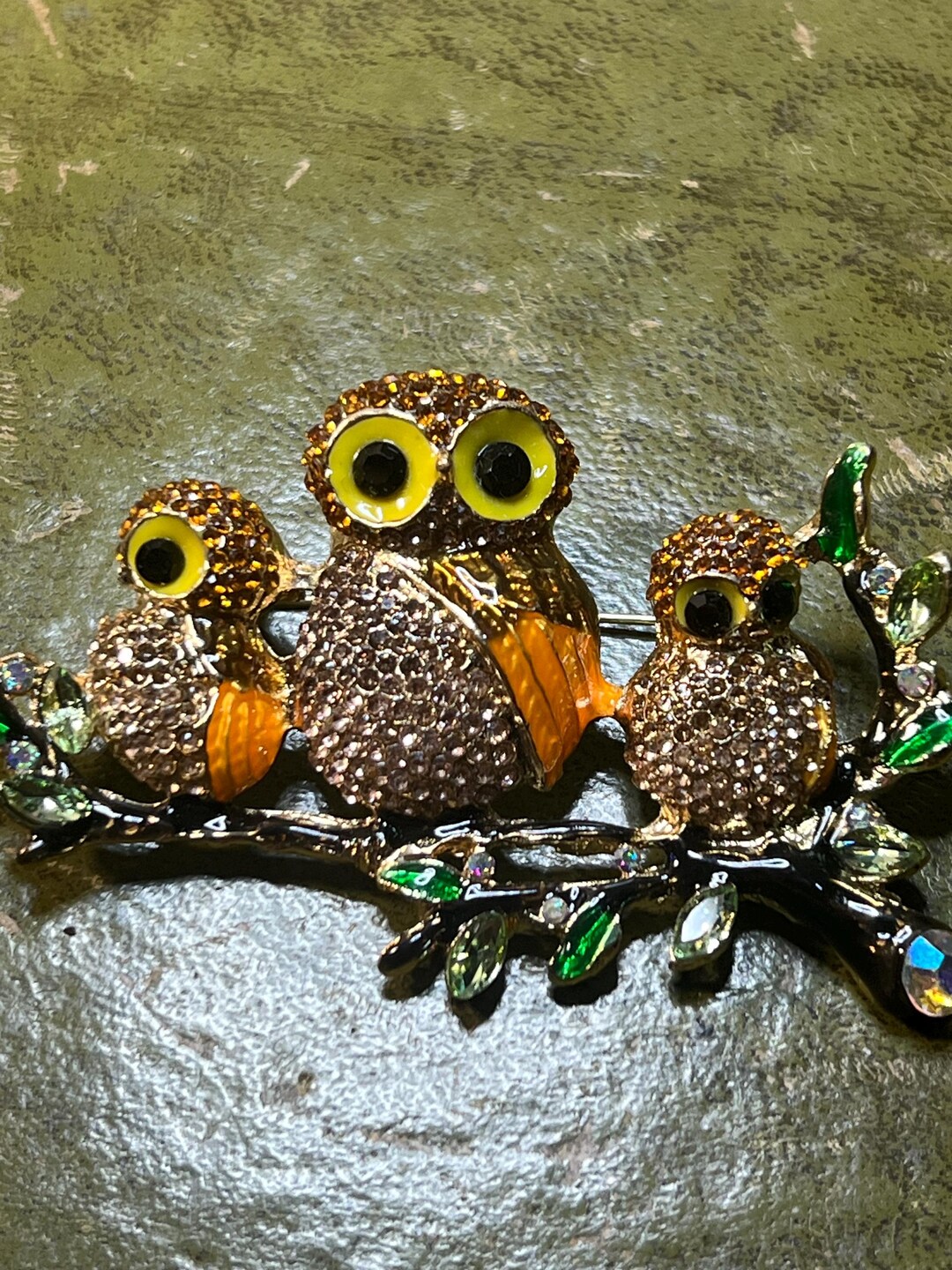 Metal Glass and Enamel Owls Modern - Etsy