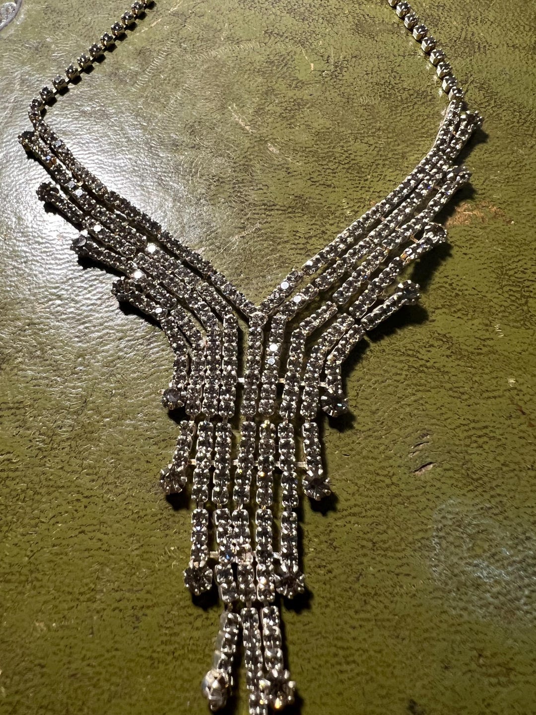 SOLD KAREN Metal and Diamanté Pendant - Etsy