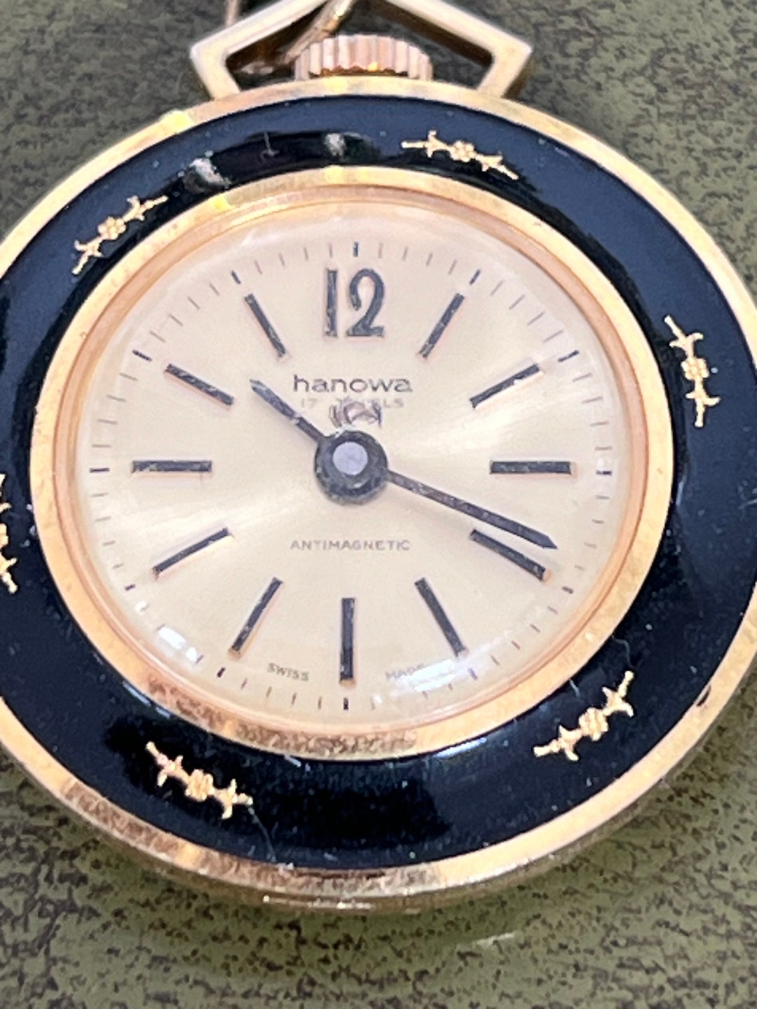 A Gold Metal and Enamel Watch Pendant - Etsy