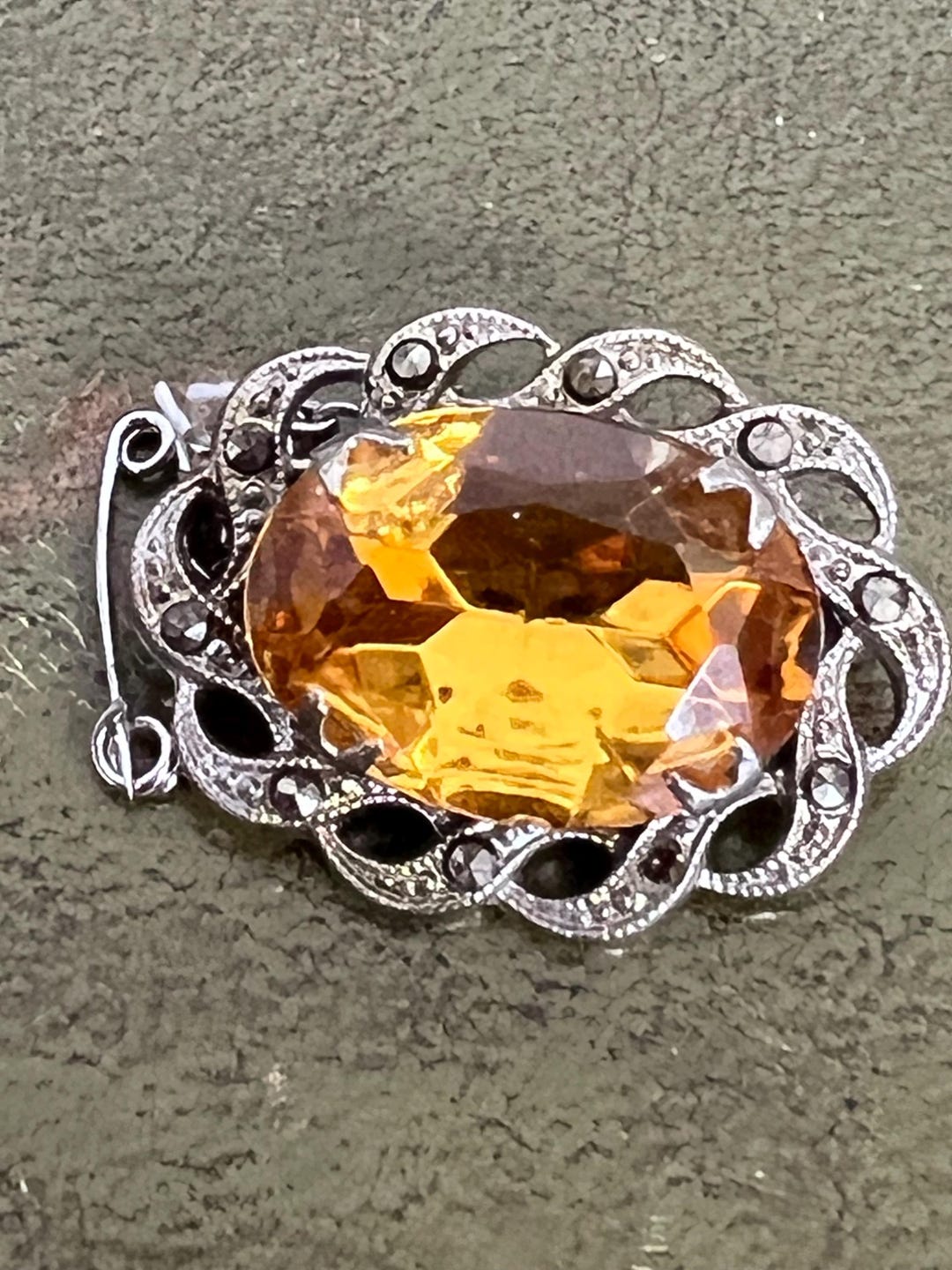 Metal Nub and Glass Lace Pin - Etsy