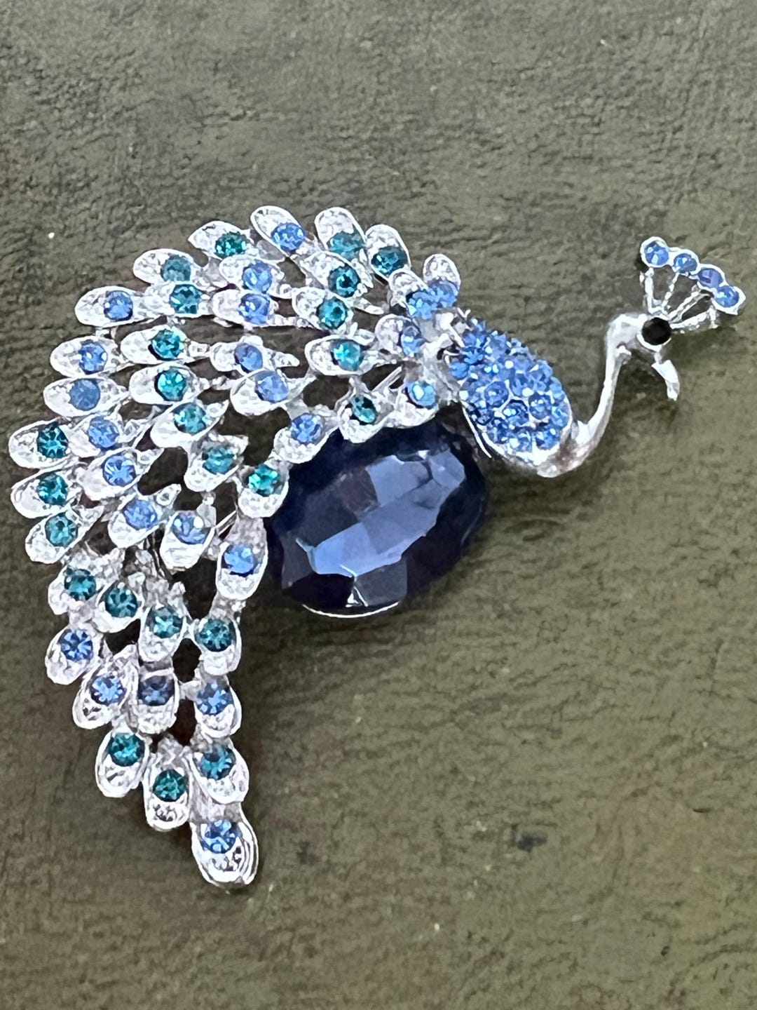Pretty Metal and Glass Peacock - Etsy