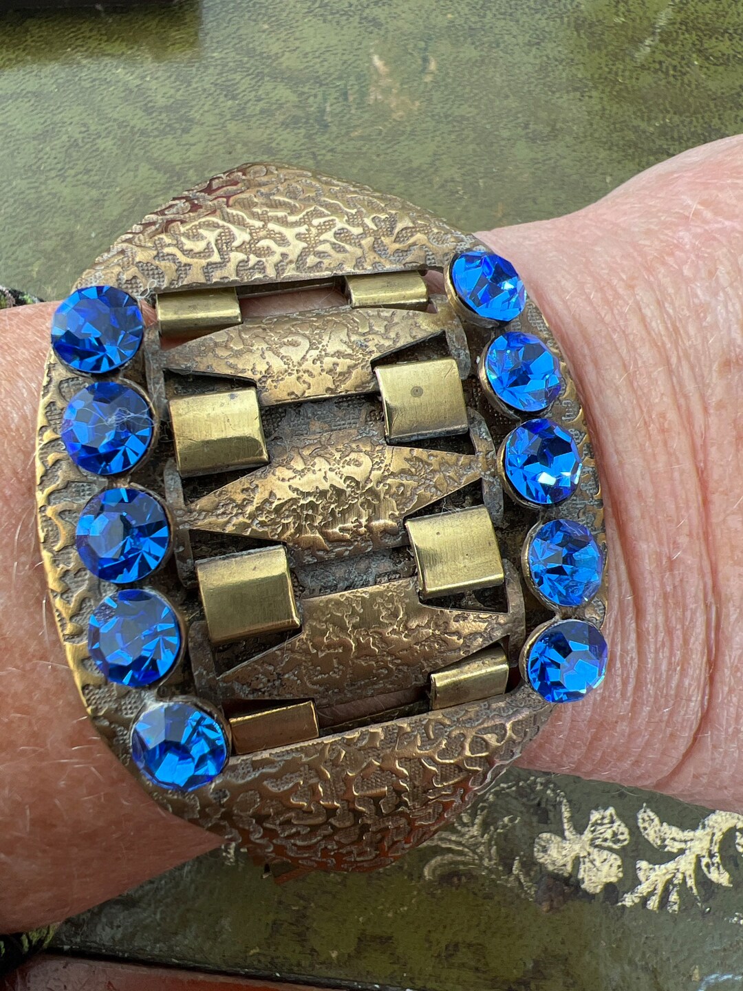 Superb Original 1930 Art Deco Paste and Copper Bracelet - Etsy