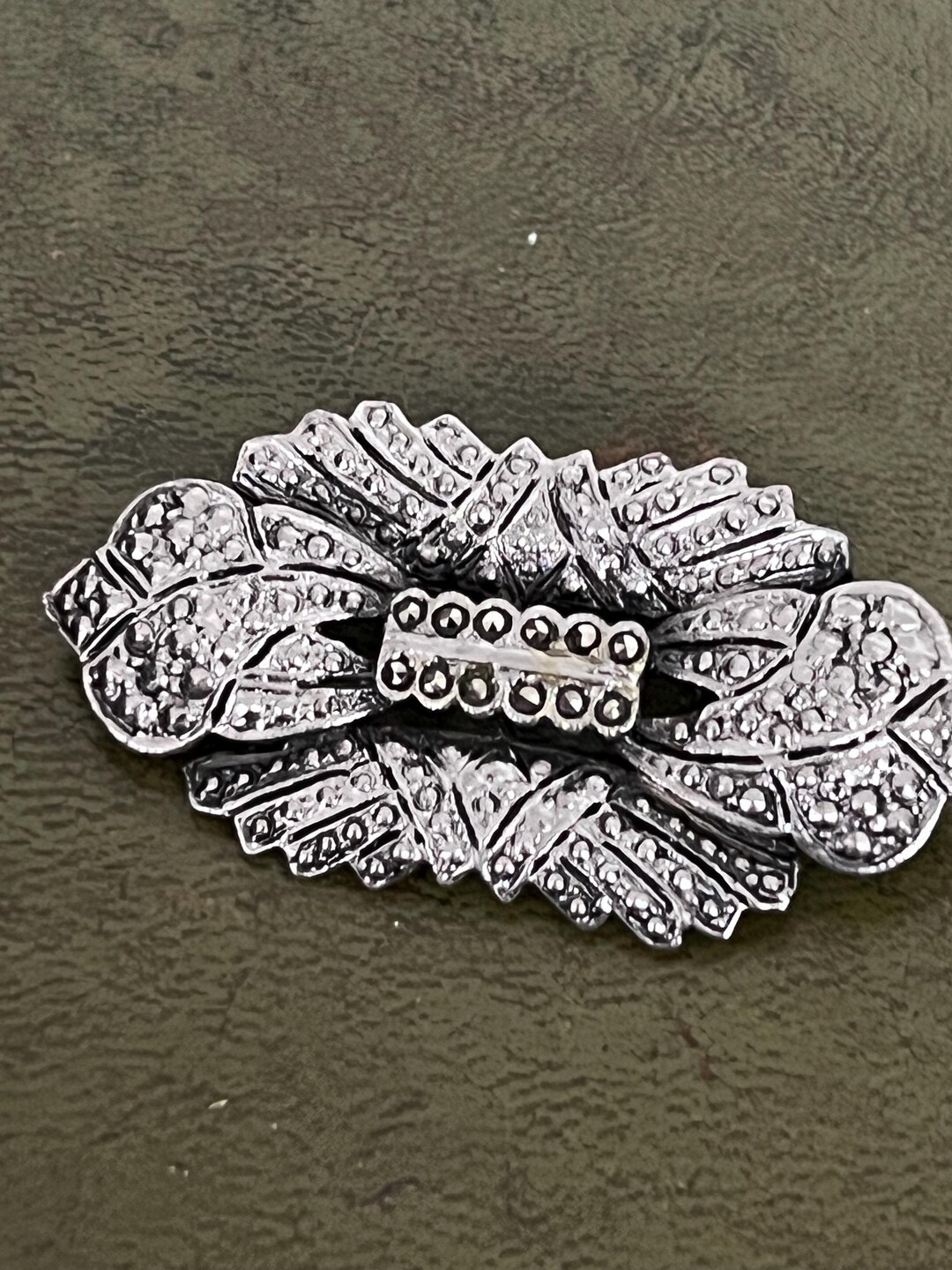 An Art Deco Metal and Glass Brooch - Etsy
