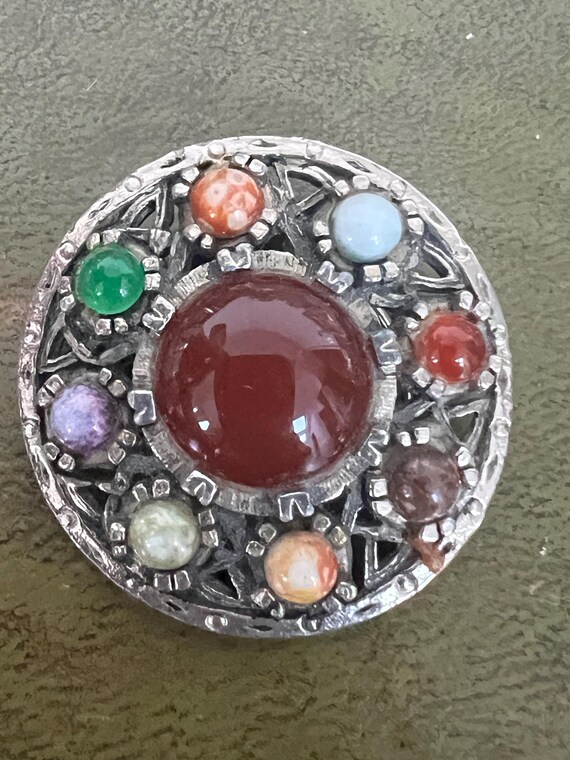 vintage scottish scarf ring - Gem