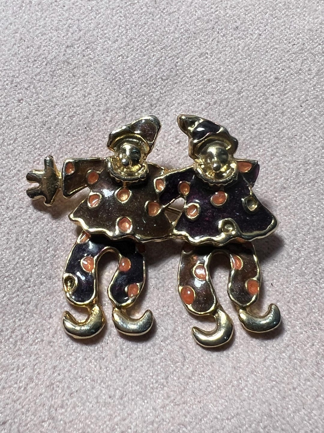 Metal and Enamel Clowns - Etsy