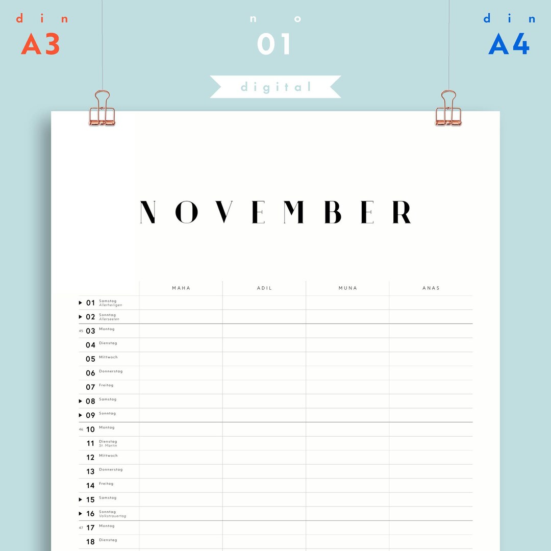 Family Planner No. 01 – Digital • Elegant & Refined • Minimalist Design ...