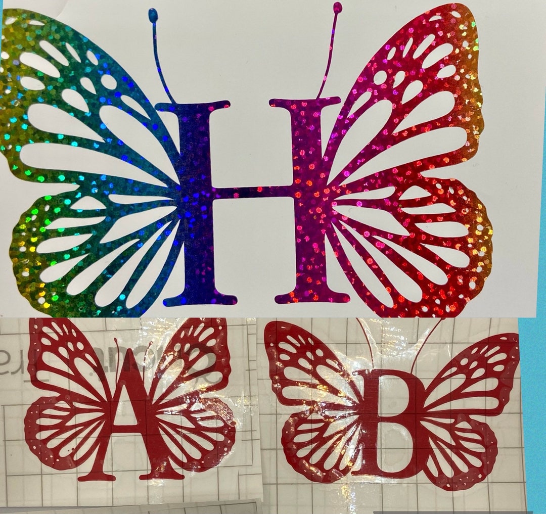 Initial Decal, Single Letter Monogram, Vinyl Initial Sticker 5 ...