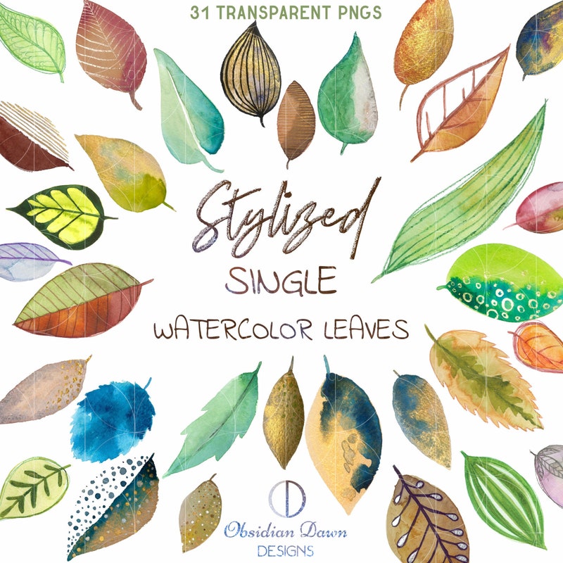 Stylized Leaf - Etsy