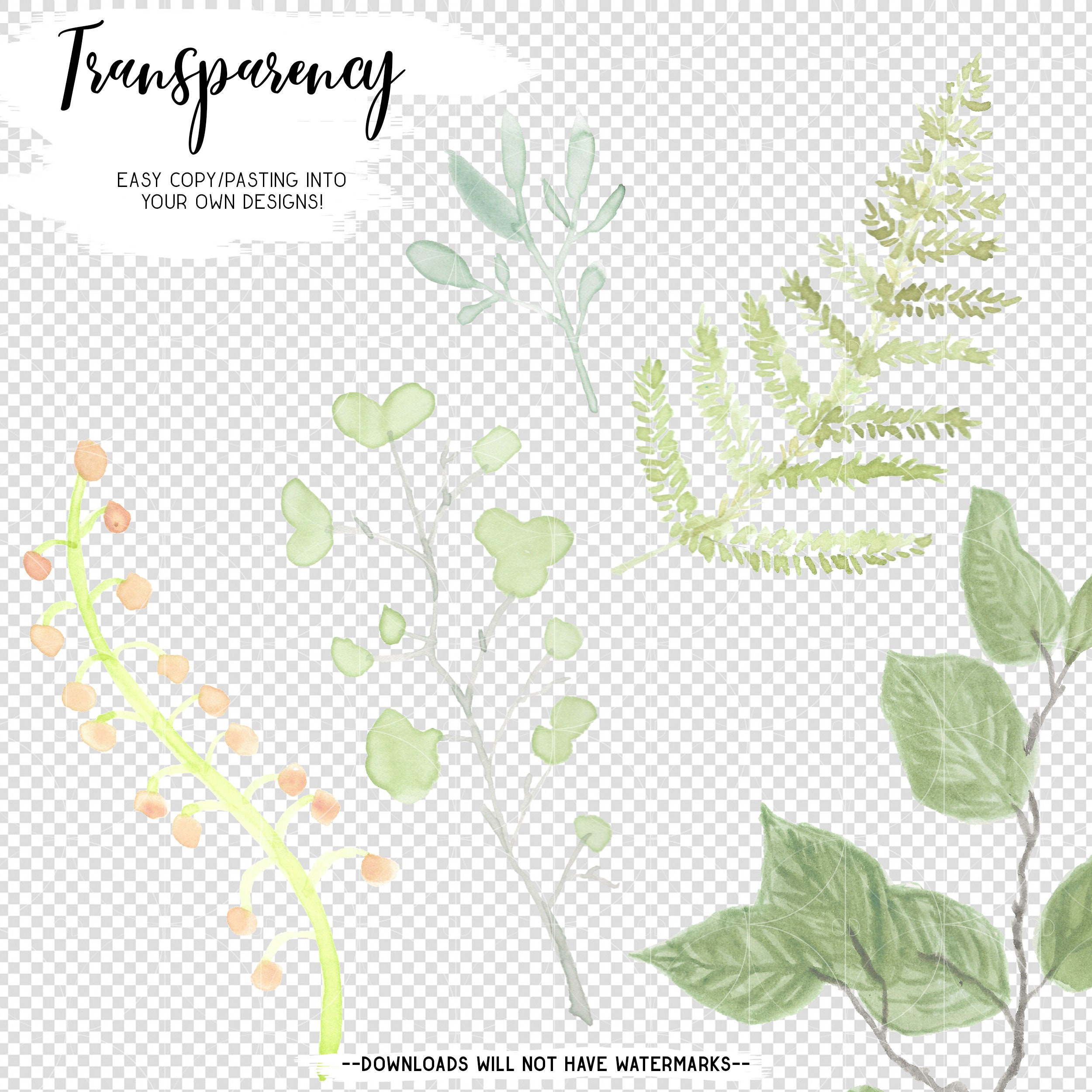 Luscious Watercolor Greenery, Greenery Frames, Foliage, Wedding ...