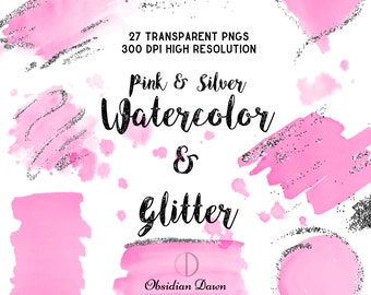 Watercolor Flowers and Glitter Pastel Color Palette - Etsy