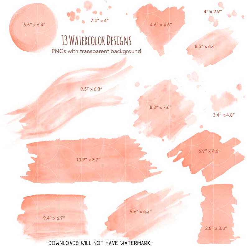 Peach Gold Watercolor & Glitter Clipart, Transparent Pngs, Watercolor ...
