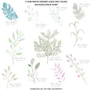 Lovely Watercolor Greenery, Greenery Frames, Foliage, Wedding Greenery ...