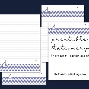 Printable Stationery, PDF, Tropical Leaves, Black and White, Lined ...