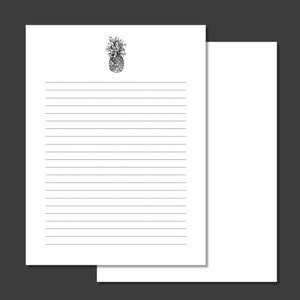 Printable Stationery, Instant Download, Pineapple, Minimalist, Modern ...