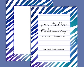 Printable Stationery, Instant Download, Ombré Leopard Print, Jungle ...