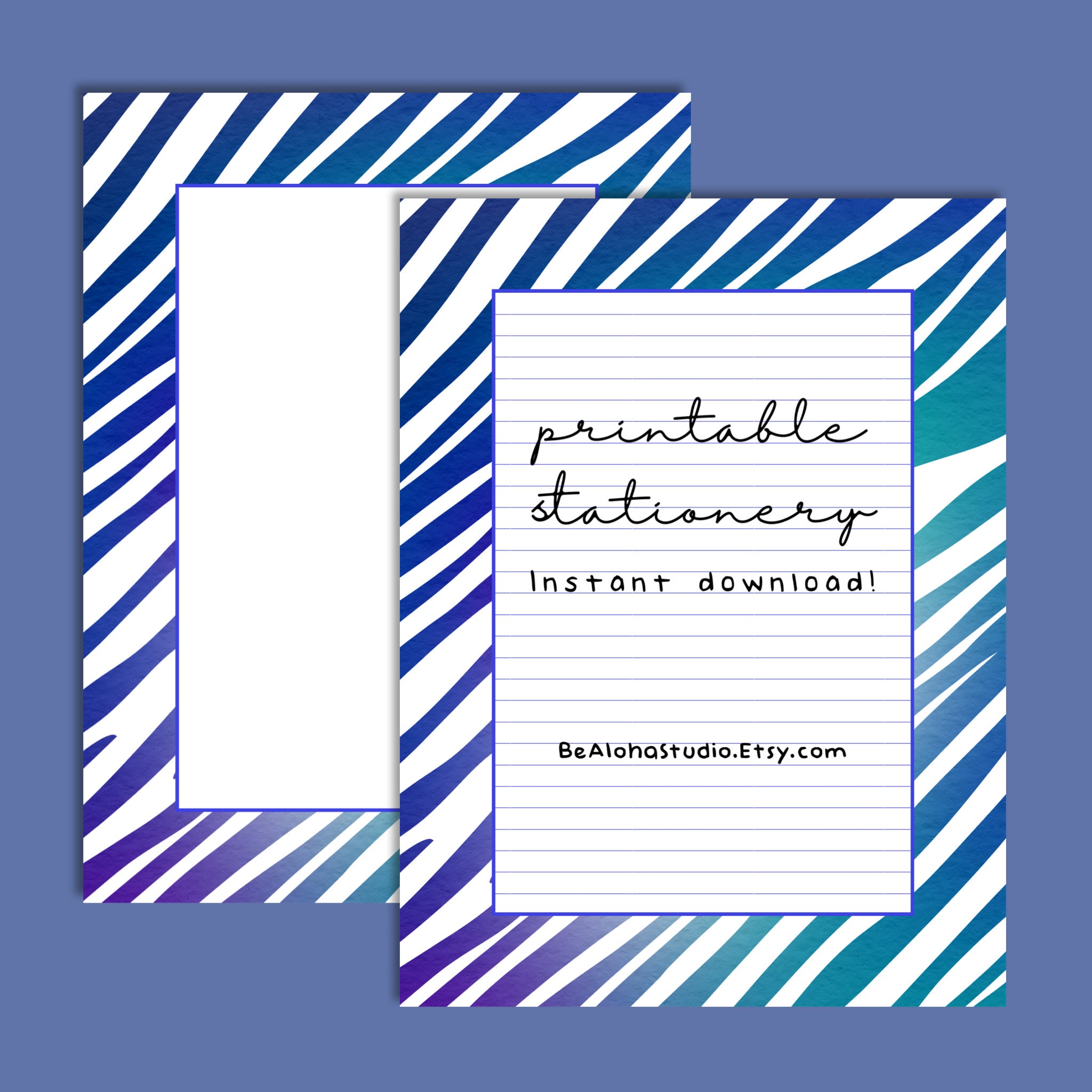 Printable Stationery, Instant Download, Zebra Print, Jungle, Modern ...