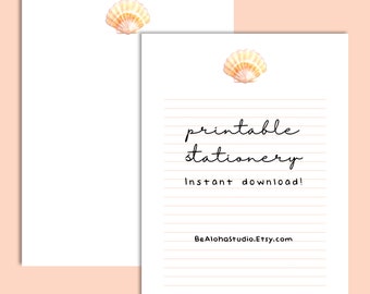 Printable Stationery Instant Download Nautical Fish | Etsy