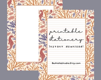 Printable Stationery Instant Download Lined Unlined Letter - Etsy