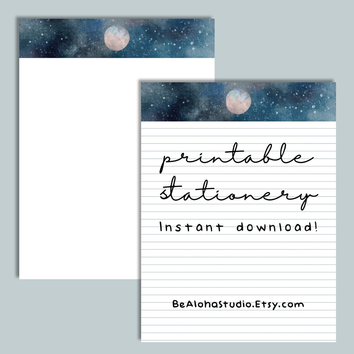 Printable Stationery, Instant Download, Lined, Unlined, Letter Writing ...