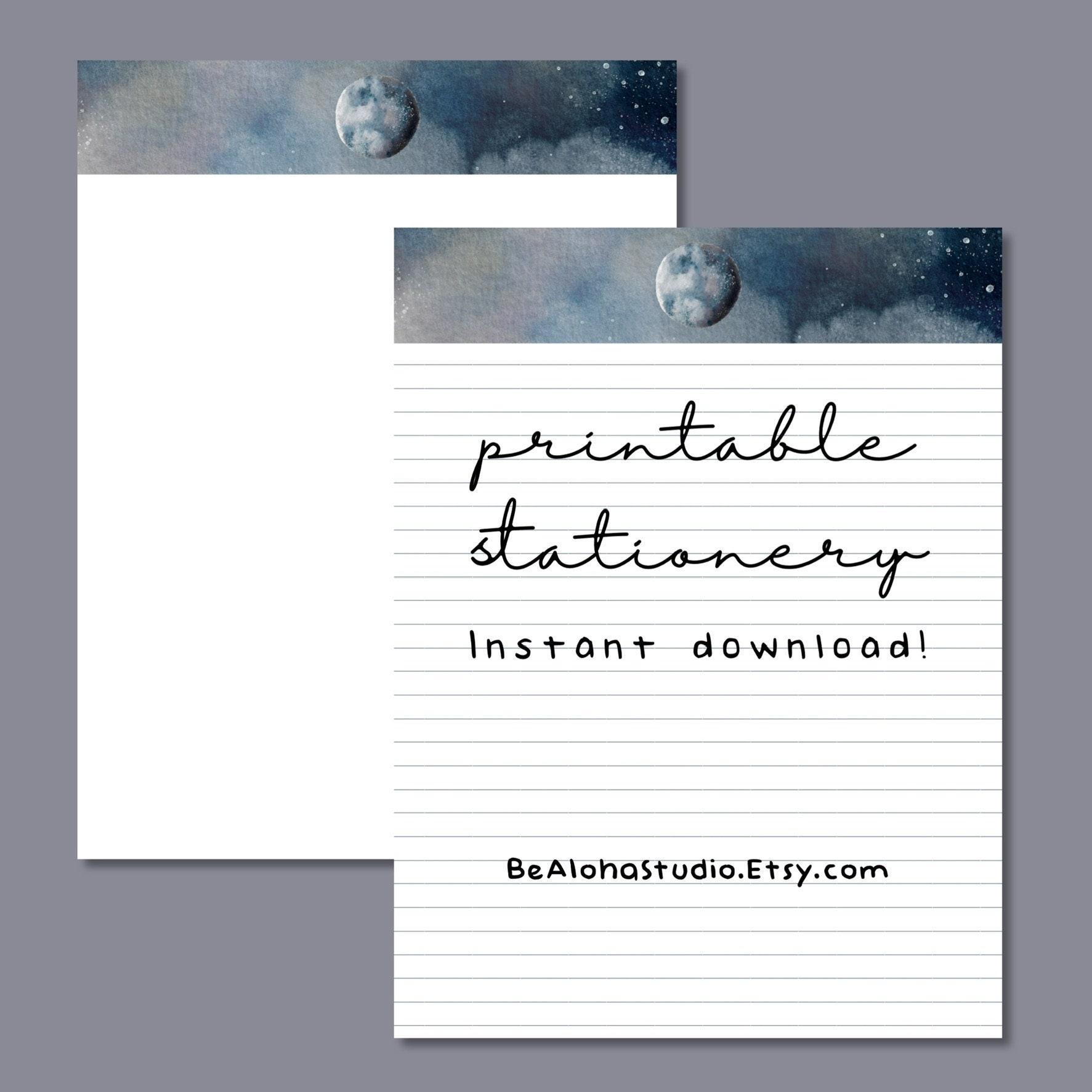 Printable Stationery, Instant Download, Lined, Unlined, Letter Writing ...
