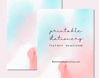 Printable Letter Writing Stationery Paper Watercolor Wren - Etsy