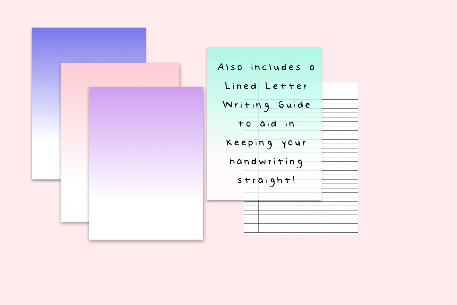 Printable Stationery, Instant Download, Minimalist, Modern, Ombre ...