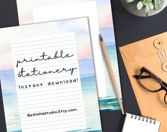 Printable Stationery, Instant Download, Nautical, Ocean, Sea ...