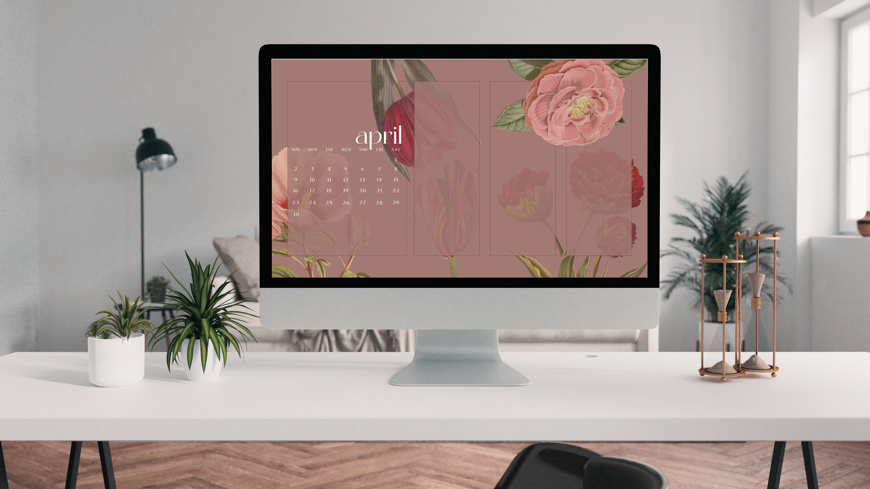 Desktop Wallpaper Organizer Flower Design - Etsy