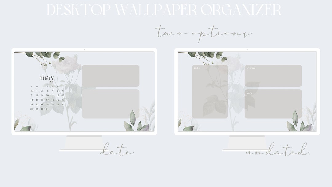 Desktop Wallpaper Organizer Spring Design - Etsy