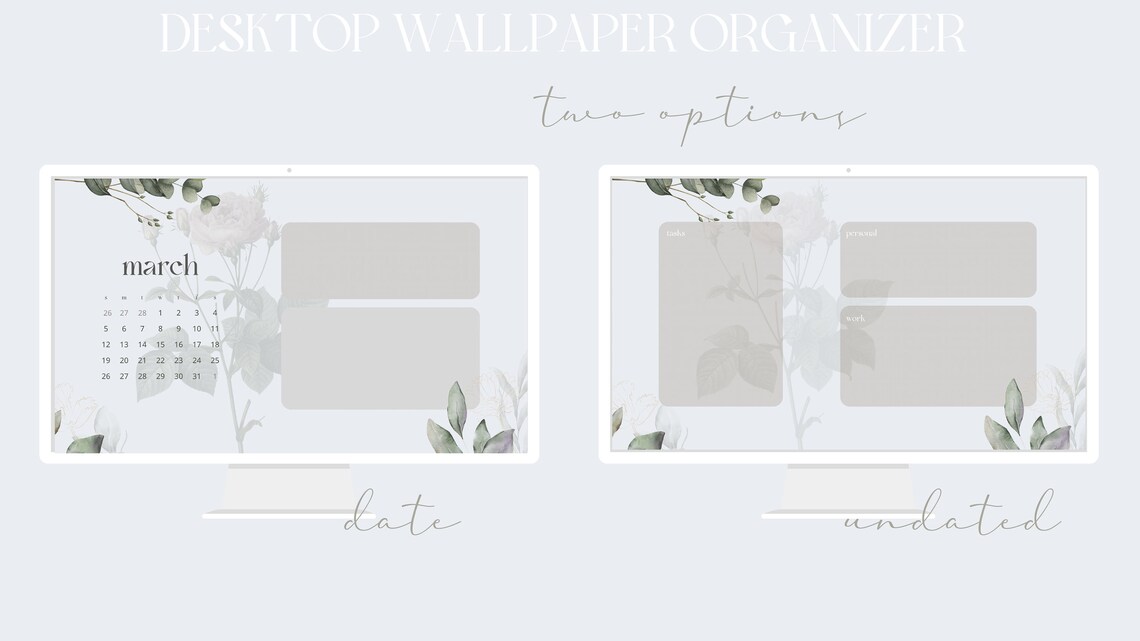 Desktop Wallpaper Organizer Spring Design - Etsy