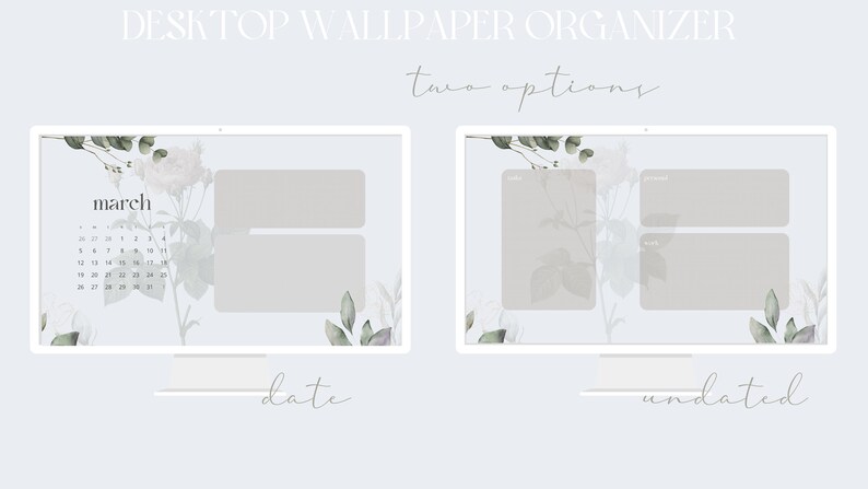 Desktop Wallpaper Organizer Spring Design - Etsy