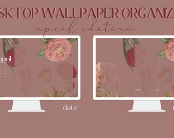 Desktop Wallpaper Organizer Spring Design - Etsy