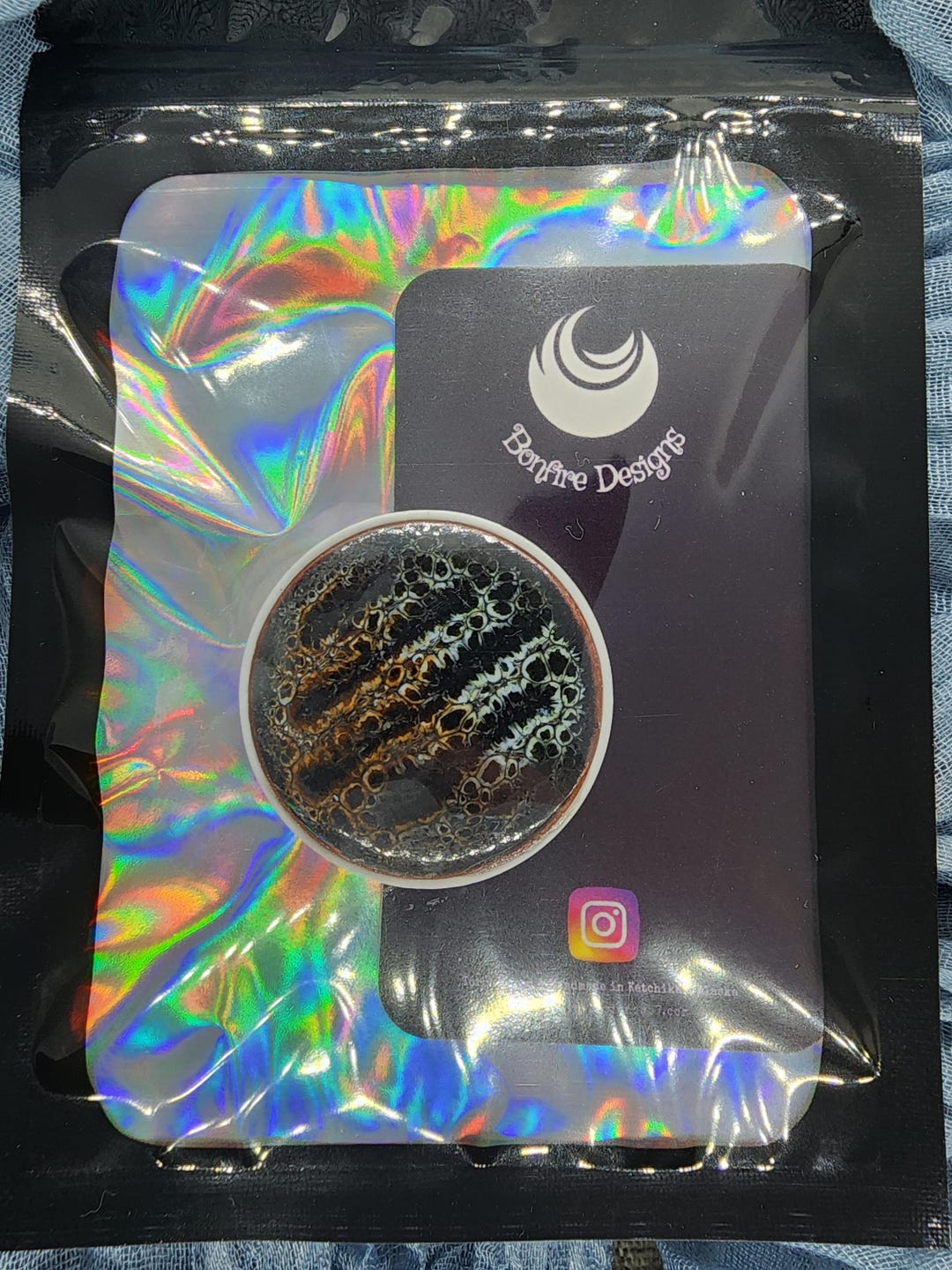 Pop Socket Phone Holder Black White Red Ombre Lightning Series Hand ...