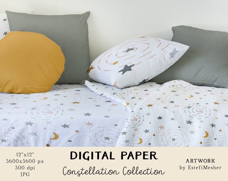 Constellation Digital Paper Printable Sky Seamless Pattern - Etsy