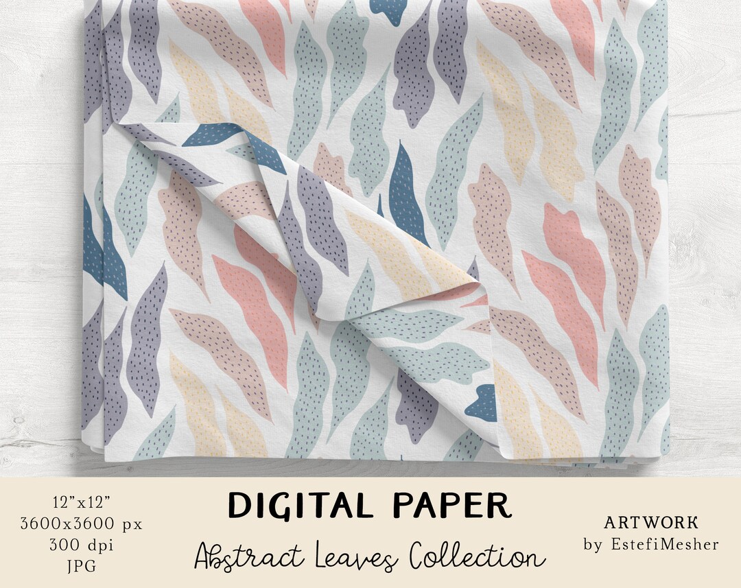 Abstract Digital Paper, Leaf Seamless Design, Kind Digital Background ...