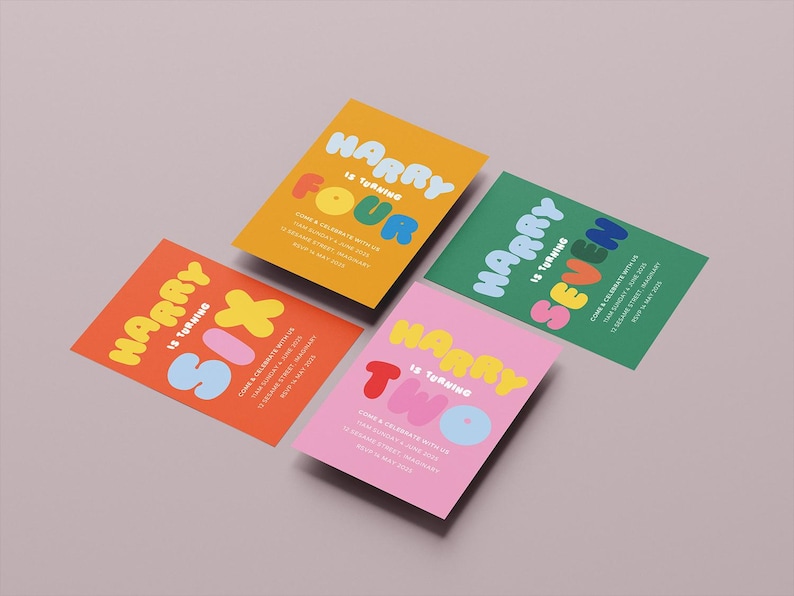 Bright Playful Kids Birthday Invitation for All Ages - Etsy